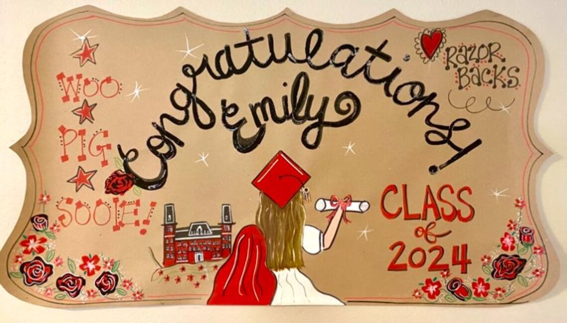 6 Foot Hand-painted Graduation Banner- Fully Customizable - Etsy