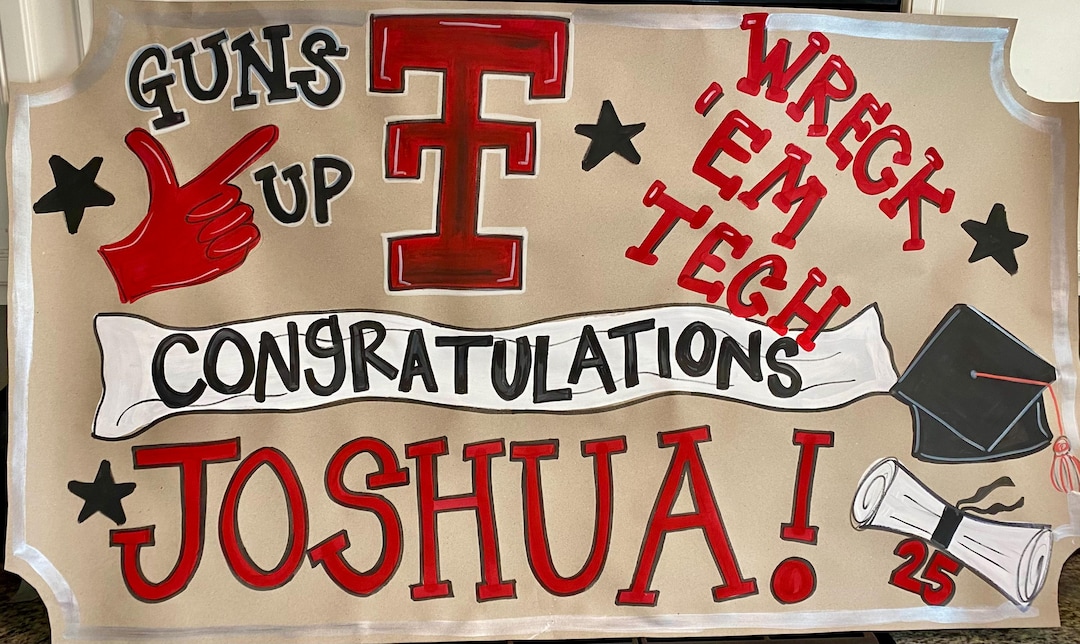 6 Foot Hand-painted Graduation Banner- Fully Customizable - Etsy