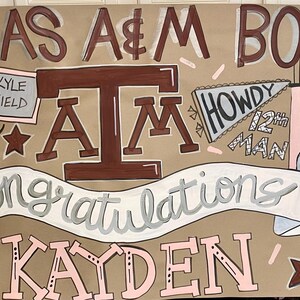 6 Foot Texas A&M Aggie Ring Dunk / Graduation Banner- Fully ...