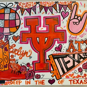 Texas Tech 24x30 Hand-painted College Canvas/ Dorm Decor and Graduation ...