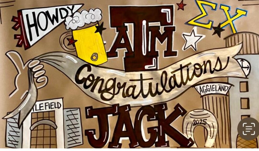 6 Foot Texas A&M Aggie Ring Dunk / Graduation Banner- Fully ...