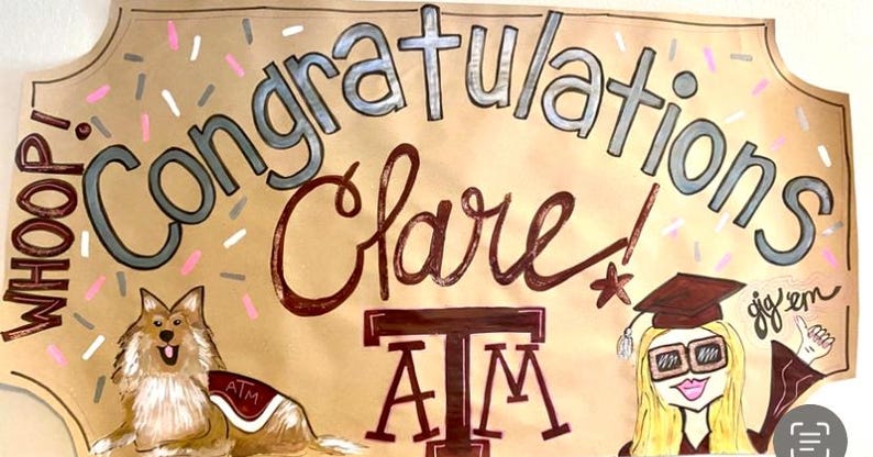 Hand-painted Custom Graduation Banner - Etsy