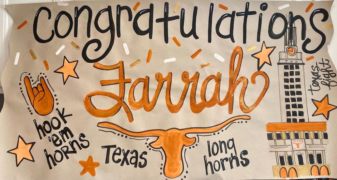 6 Foot Hand-painted Graduation Banner- Fully Customizable - Etsy