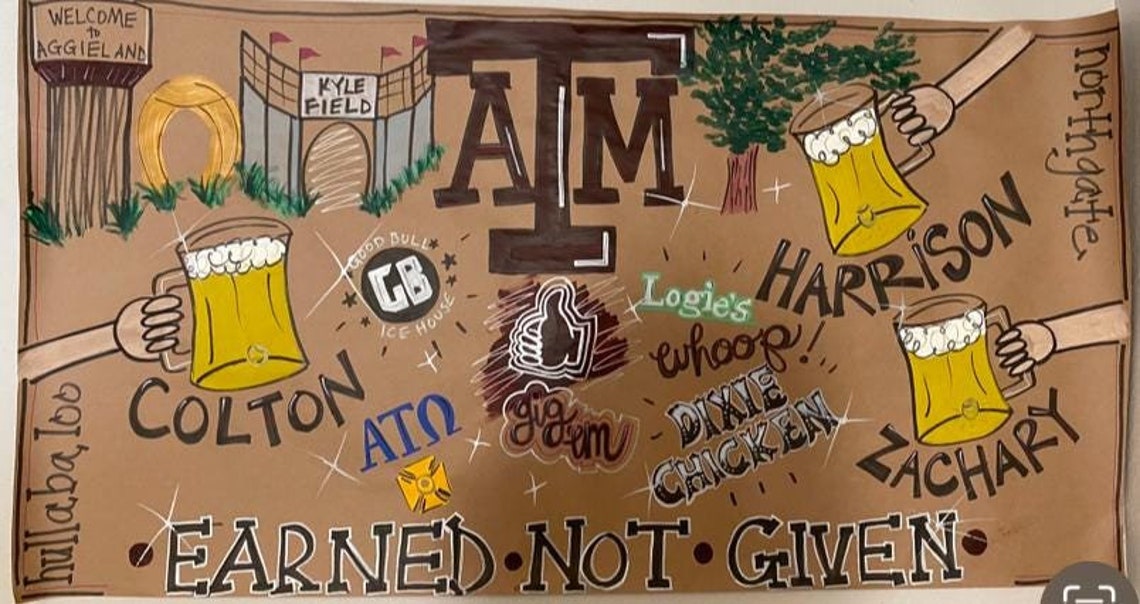 6 Foot Texas A&M Aggie Ring Dunk Banner - Etsy