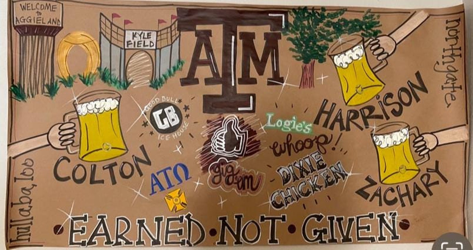 6 Foot Texas A&M Aggie Ring Dunk Banner - Etsy