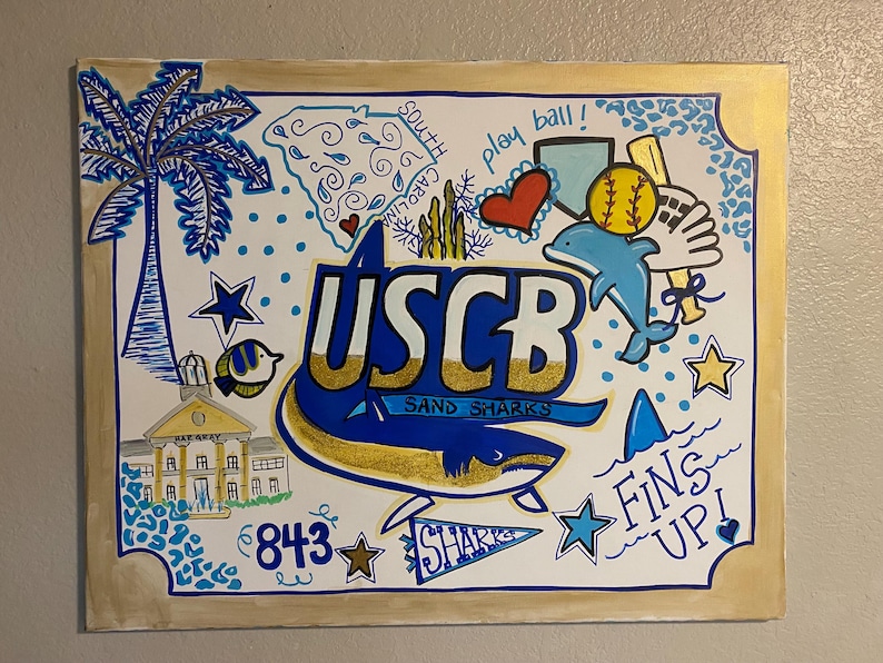 LSU 24x30 Hand-painted College Canvas/ Dorm Decor and Graduation- Fully ...