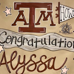 6 Foot Texas A&M Aggie Ring Dunk / Graduation Banner- Fully ...