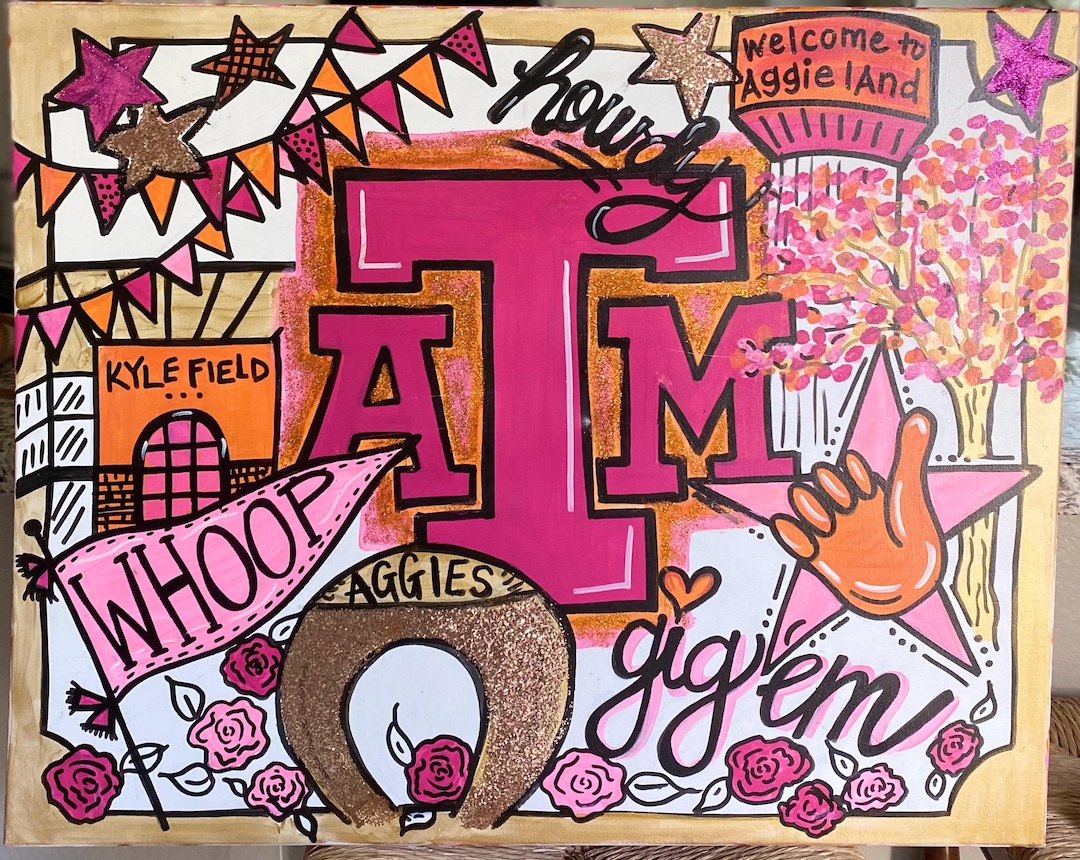24x30 Hand-painted College Canvas/ Dorm Decor and Graduation- Fully ...