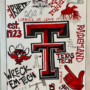 Texas Tech 24x30 Hand-painted College Canvas/ Dorm Decor and Graduation ...