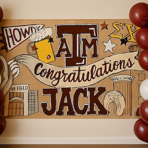 6 Foot Texas A&M Aggie Ring Dunk / Graduation Banner- Fully ...