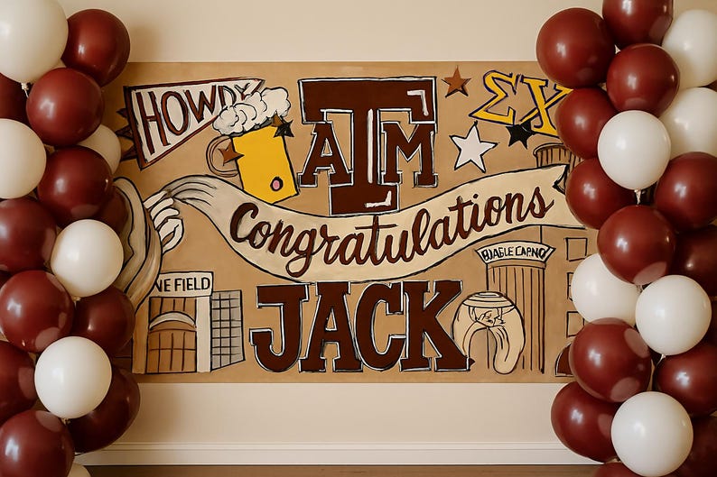 6 Foot Texas A&M Aggie Ring Dunk / Graduation Banner- Fully ...