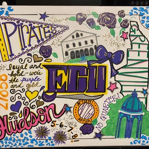24x30 Hand-painted College Canvas/ Dorm Decor and Graduation- Fully ...