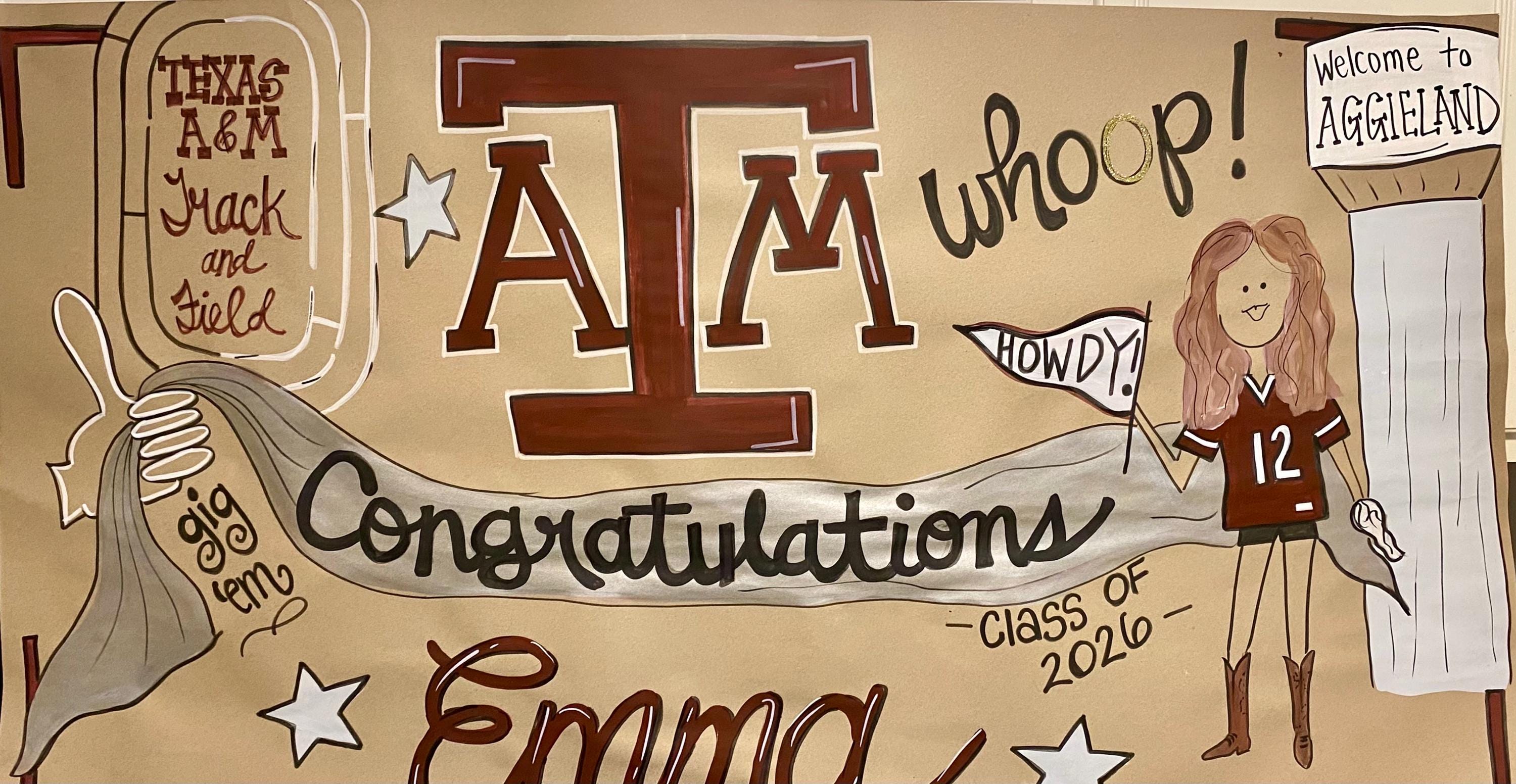 6 Foot Texas A&M Aggie Ring Dunk / Graduation Banner- Fully ...