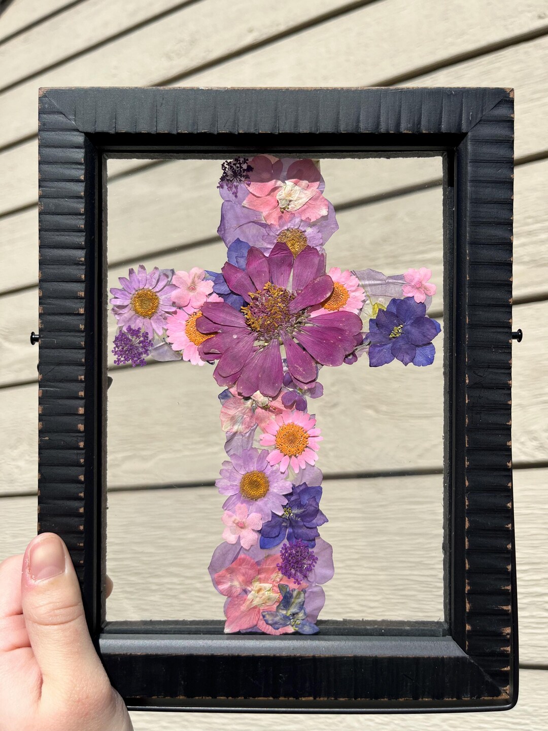 Pressed Flower Art | Floral Cross | Botanical Wall Decor - Etsy