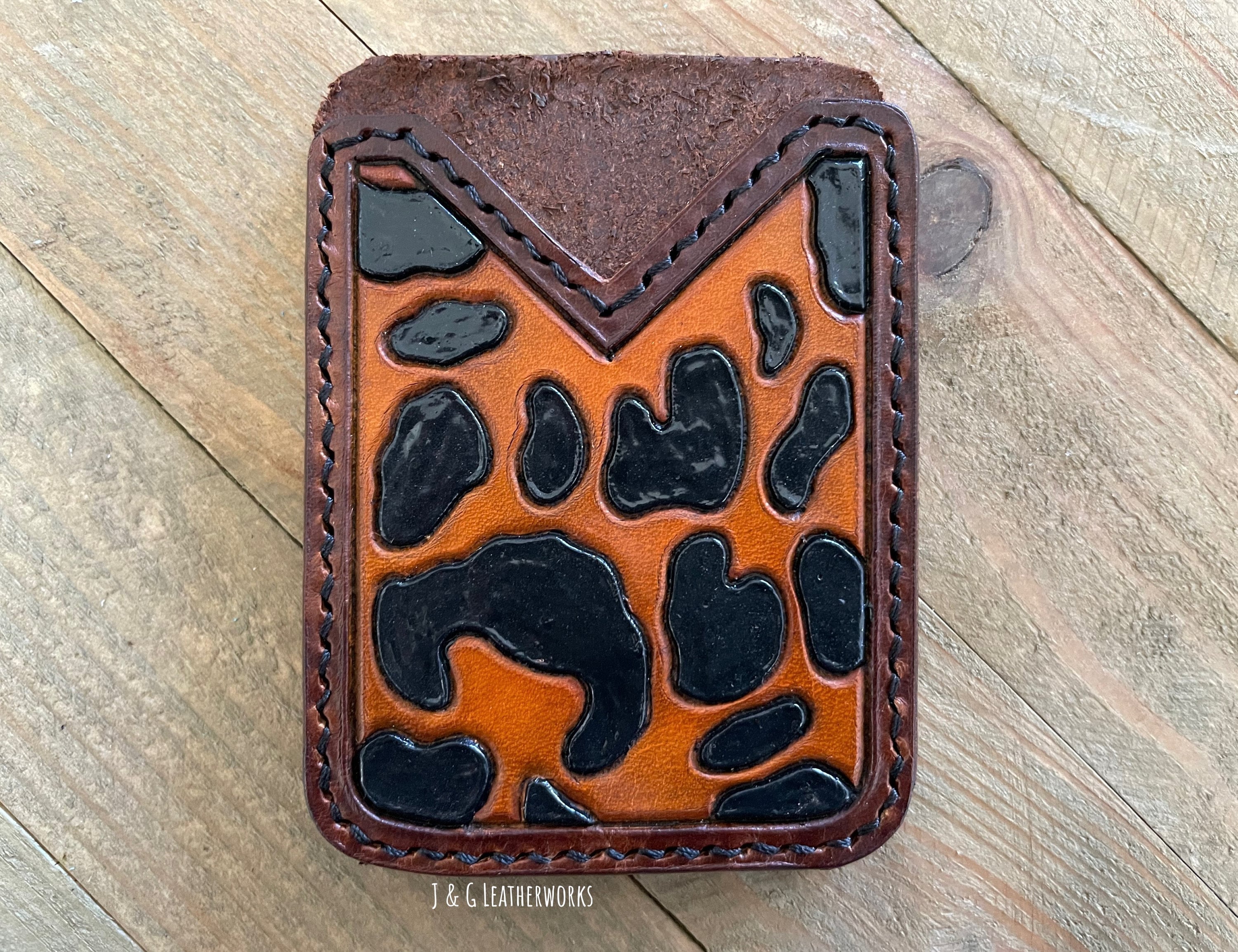 Custom Tooled Leather Card Wallet - Etsy