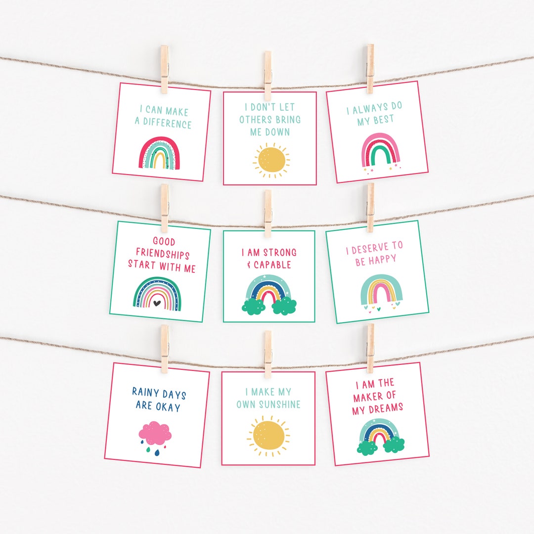 Affirmation Cards for Little Girls / Positive Words for Kids / Set of ...