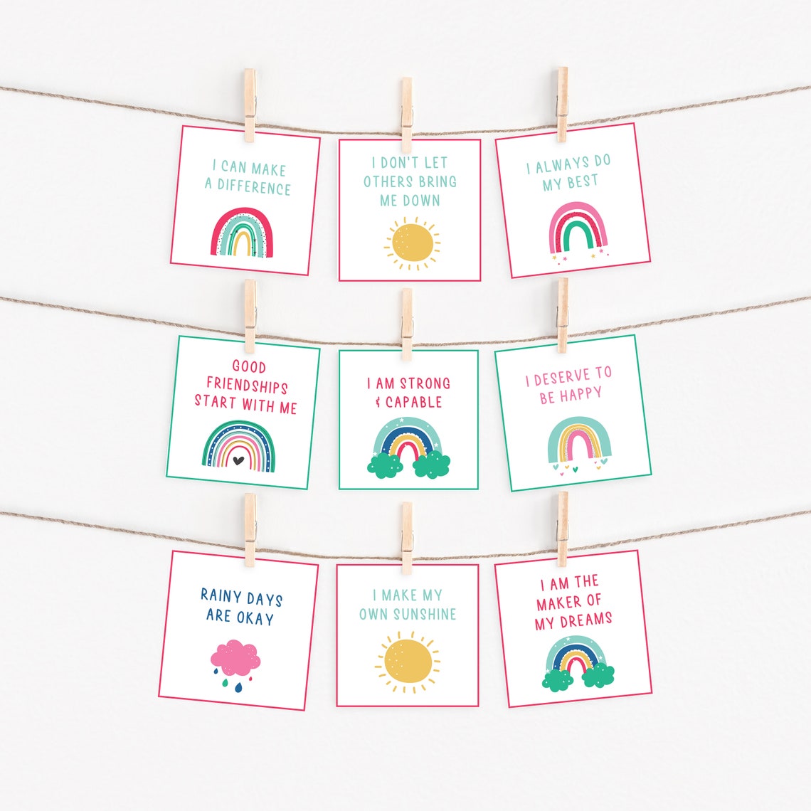 Affirmation Cards for Little Girls / Positive Words for Kids / Set of ...