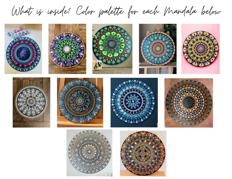Mandala 11 Color Palette Combinations - Neutral to Rainbow - Etsy