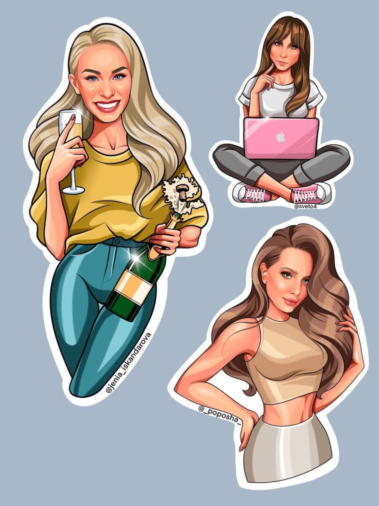 Custom Social Media Personalized Sticker Digital Stickers - Etsy