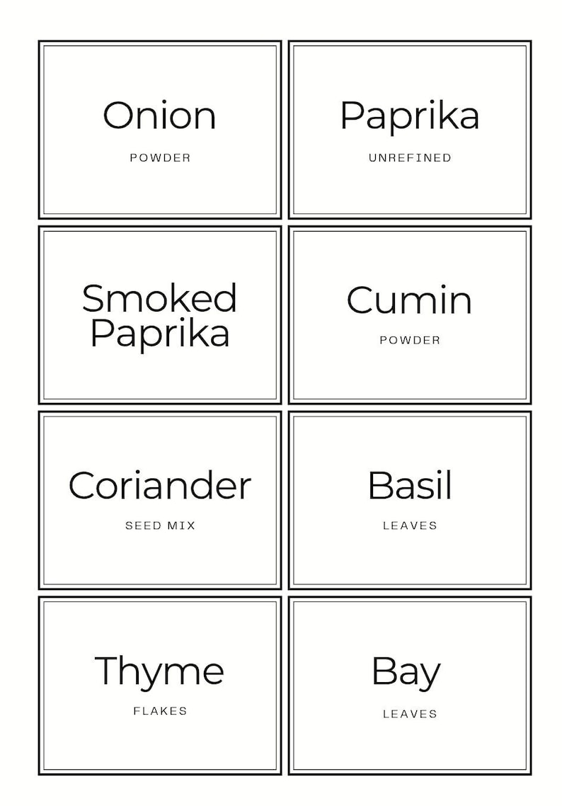 Minimalist Spice Labels Printable | Neutral Pantry Labels | Kitchen ...