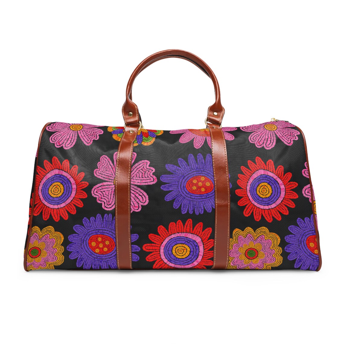 Floral Weekender Bag Waterproof Carry on Travel, Groovy Retro Print ...