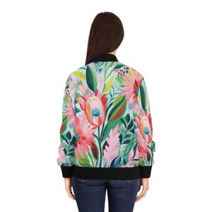 Spring Floral Bomber Jacket - Women's All Over Print Outerwear - Etsy