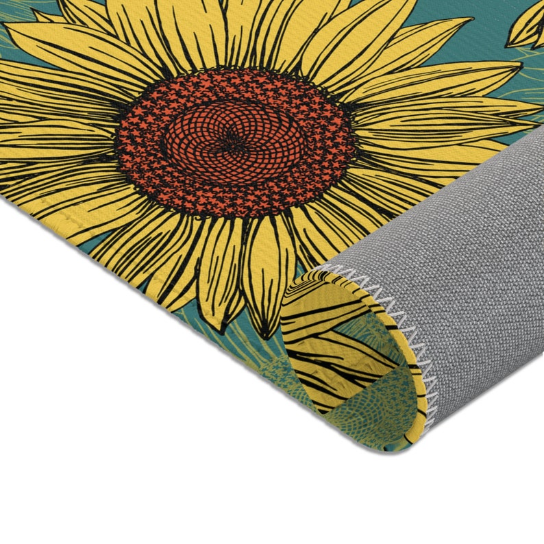 Sunflower Area Rug, Sunflower Door Mat, Sunflower Carpet, Sunflower ...