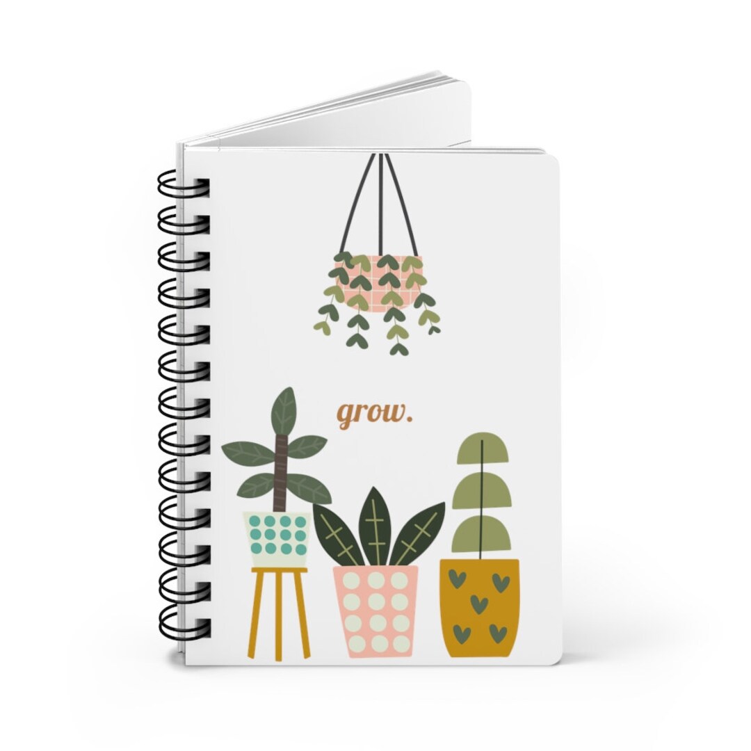 Plant Notebook, Houseplant Journal, Spiral Notebook With Potted Hanging ...