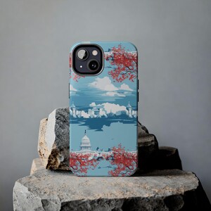 Washington DC Skyline Cherry Blossom Phone Case, Tough Protective Cover ...