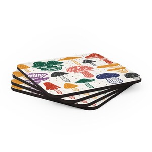 Mushroom Cork Coaster Set, Drink Coasters, Table Coasters, Home ...