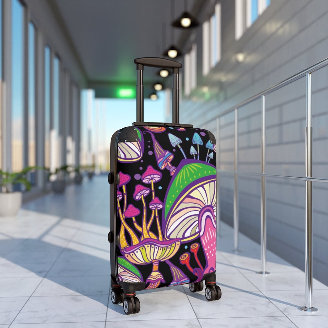 Magic Mushroom Cabin Suitcase: Trippy Fungi Rolling Luggage - Etsy