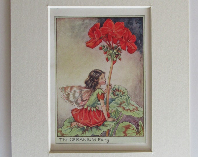 Flower Fairies/fairy: the GERANIUM FAIRY, Vintage Print, 1930's/40's ...
