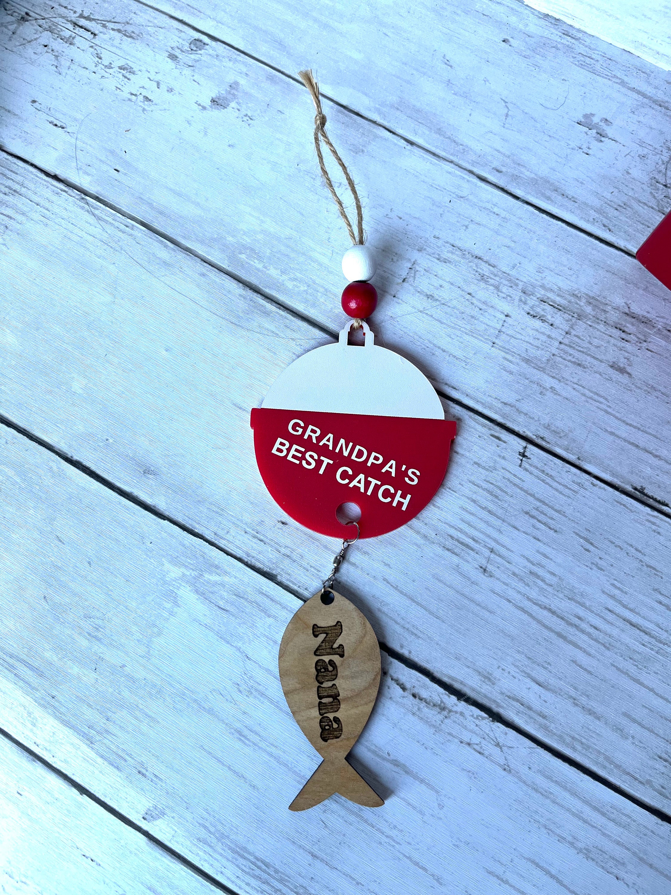 Grandpas Best Catch Fishing Bobber Ornament - Etsy