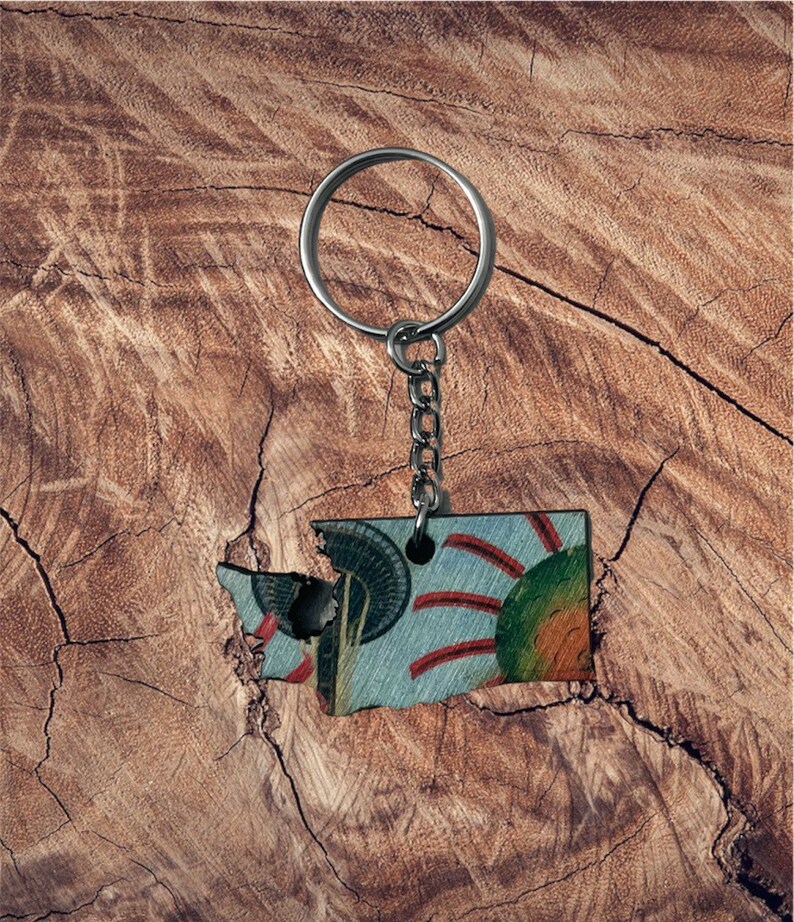 Washington State PNW Seattle Custom Photo Keychain - Etsy