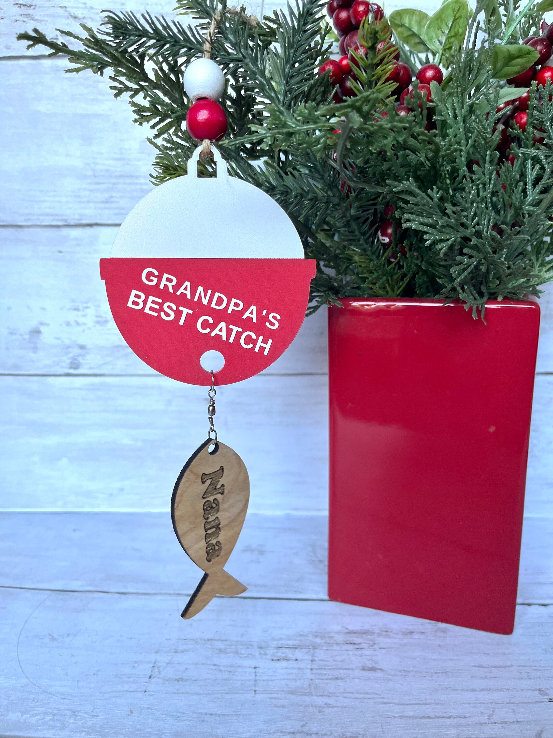 Grandpas Best Catch Fishing Bobber Ornament - Etsy