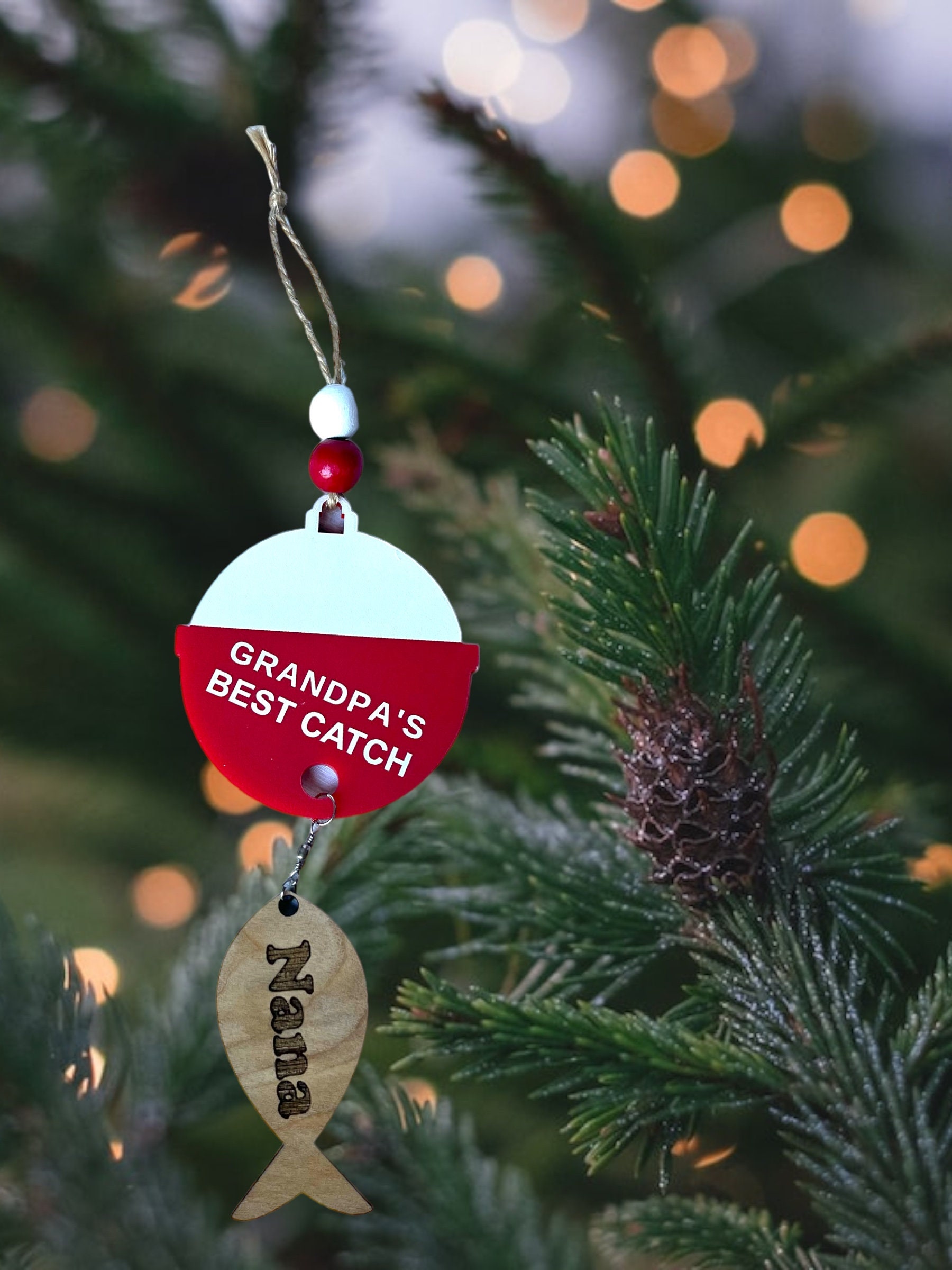 Grandpas Best Catch Fishing Bobber Ornament - Etsy