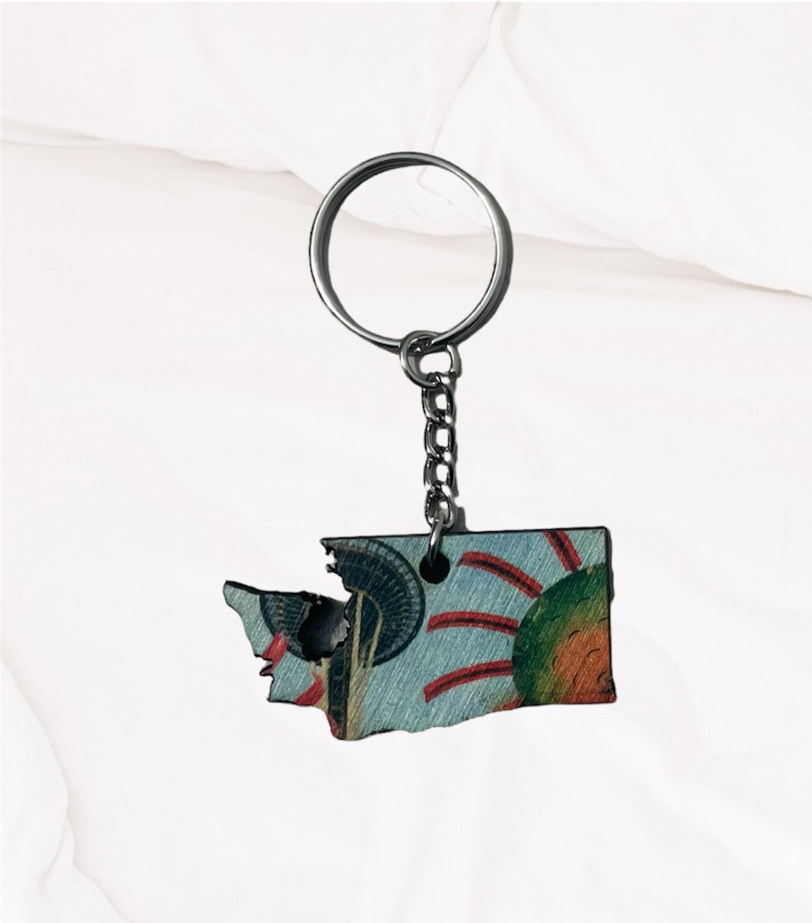 Washington State PNW Seattle Custom Photo Keychain - Etsy