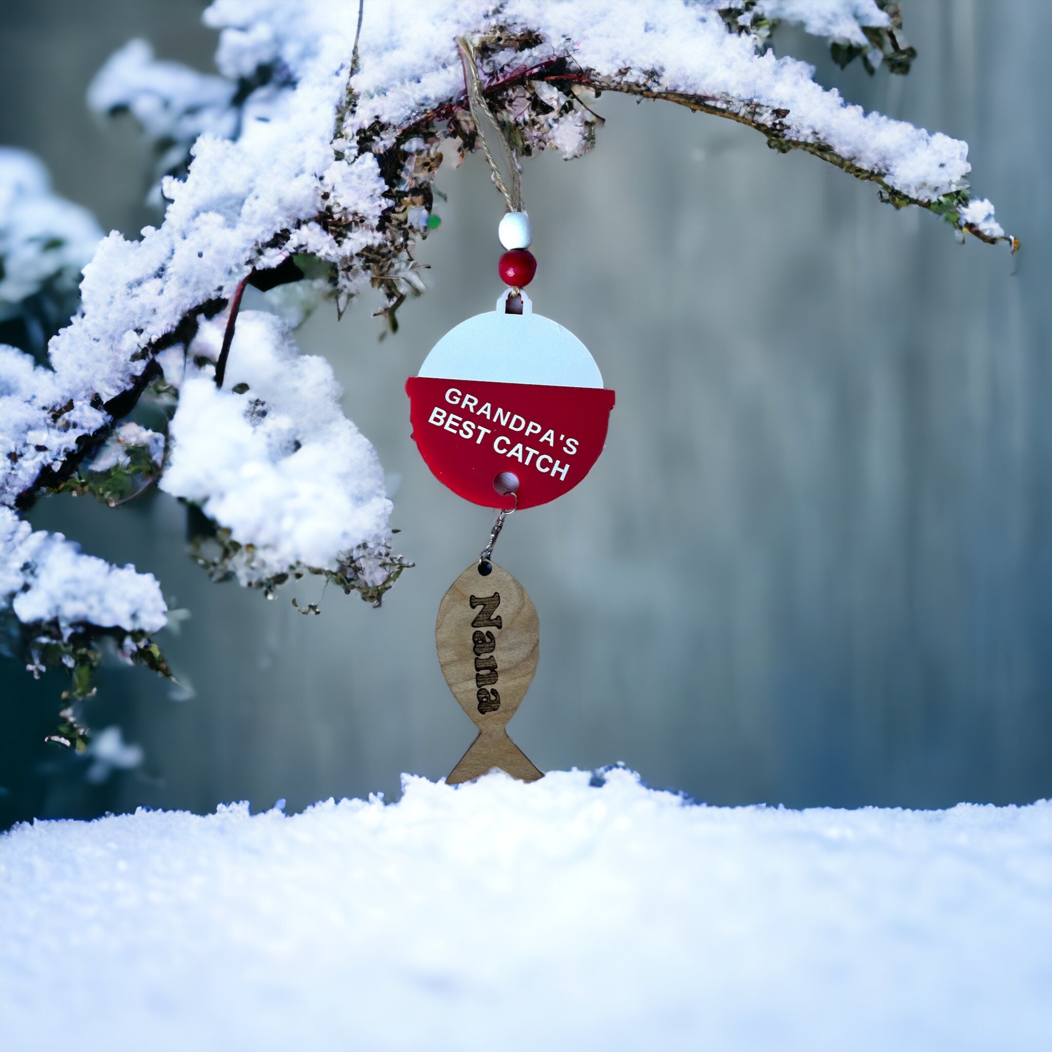 Grandpas Best Catch Fishing Bobber Ornament - Etsy