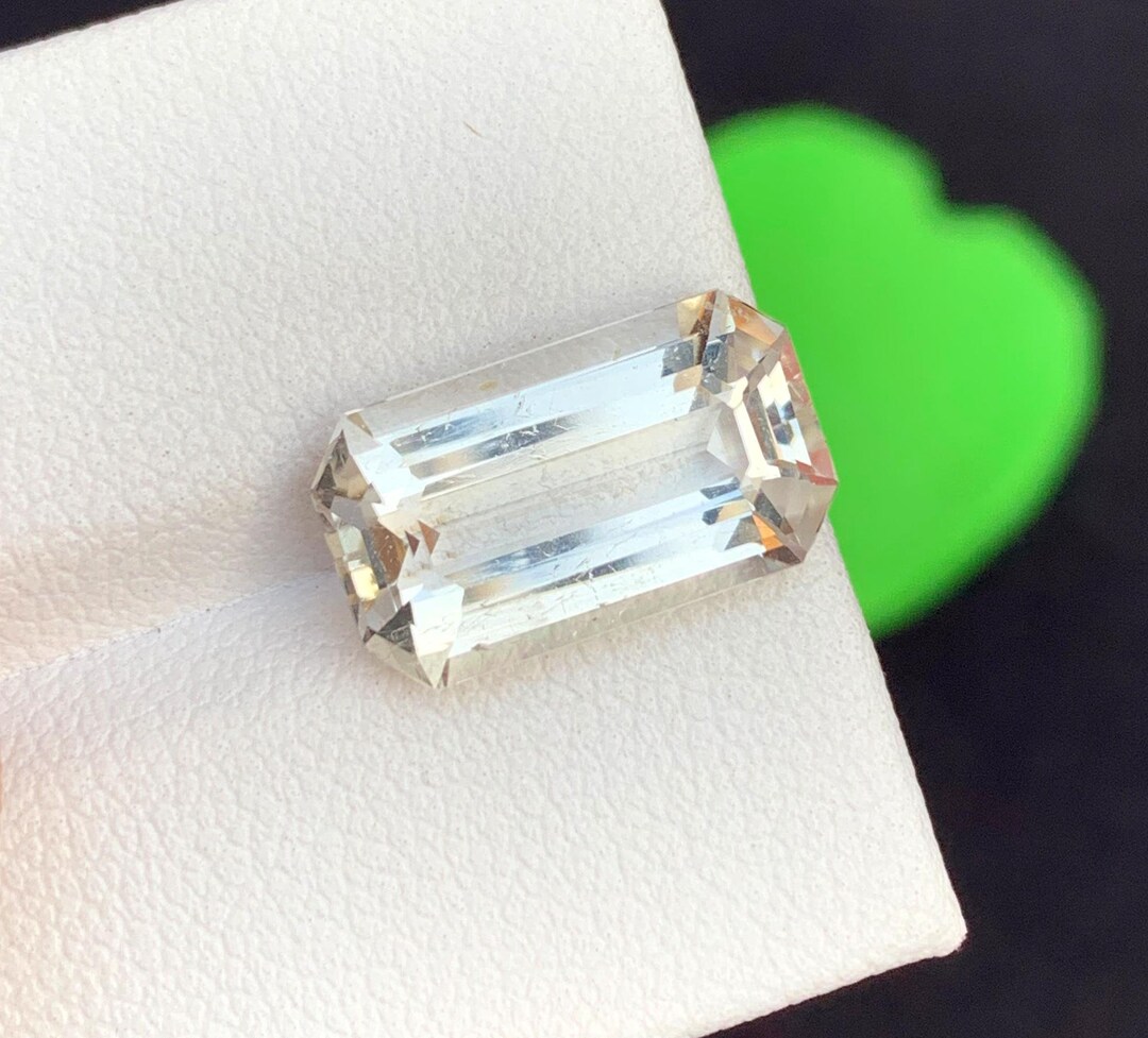 Natural Heliodor Gemstone: 4.72 Carat Asscher Cut Loose Stone (14x8x5 ...