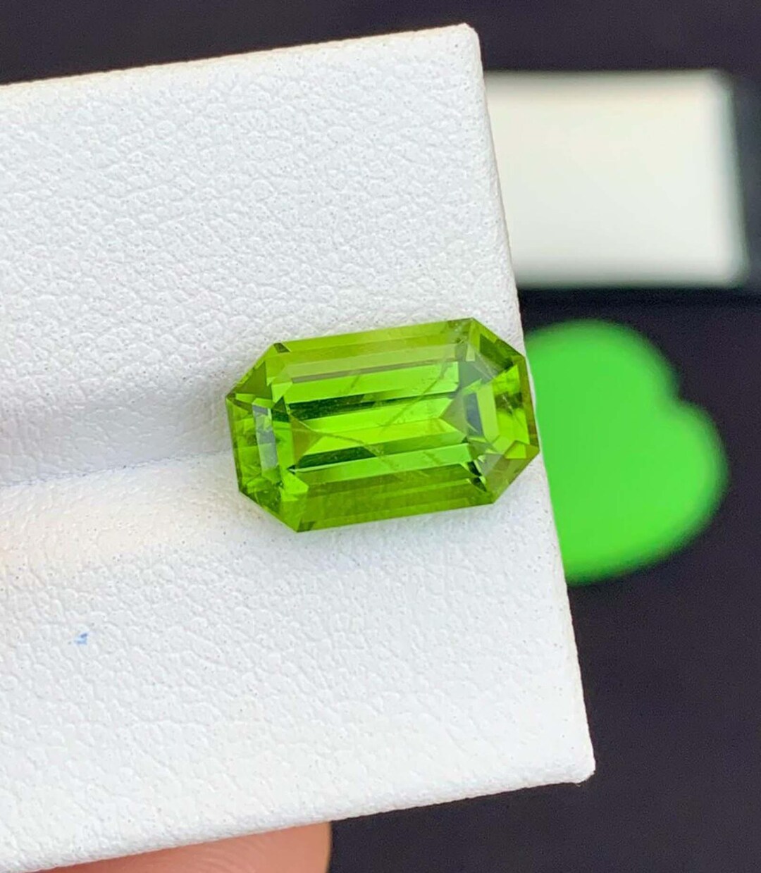 Natural Peridot Gemstones, Top Color Emerald Cut Peridot Loose Gemstone ...
