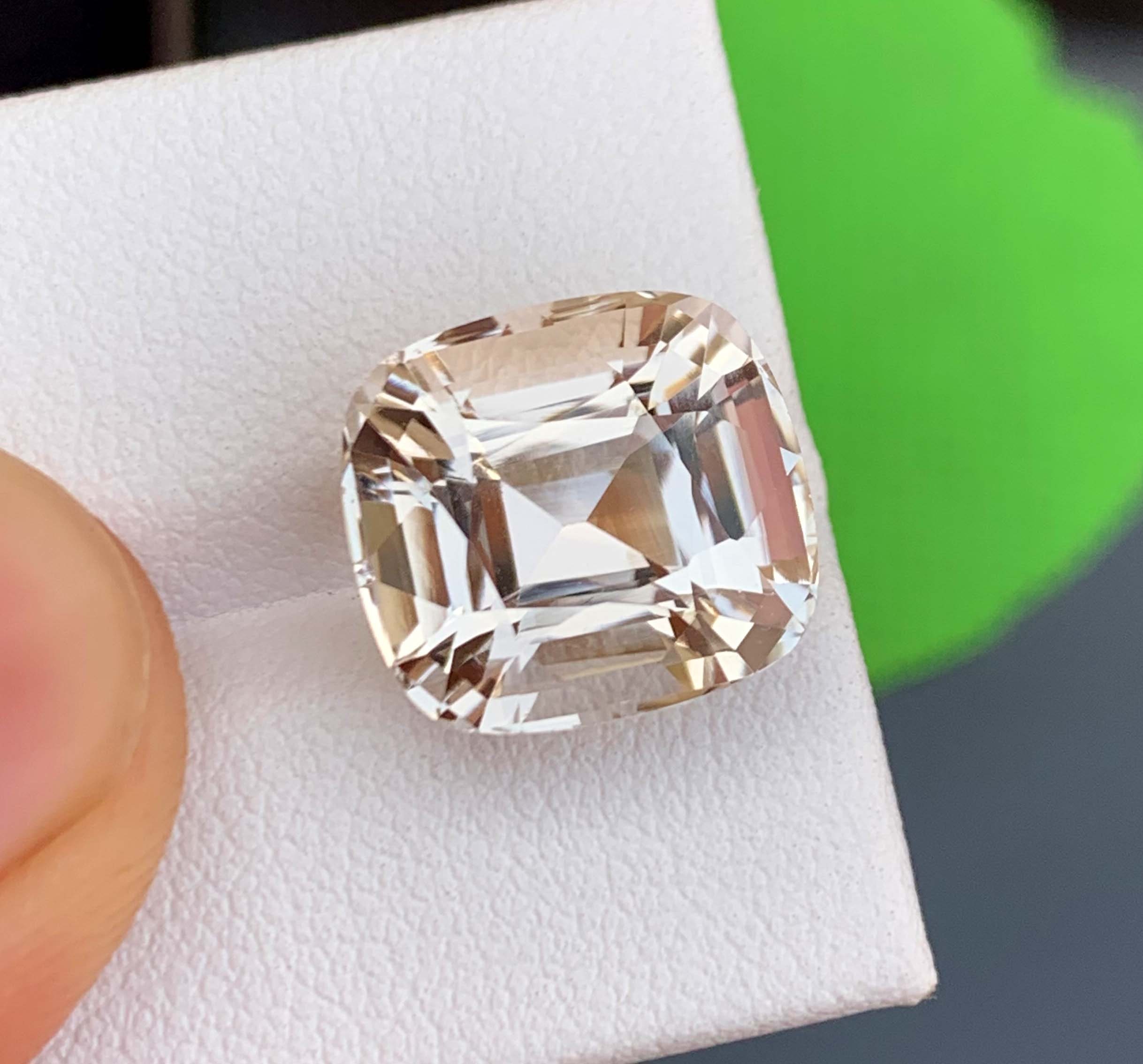 Natural Imperial Topaz Gemstone , Rich Color Natural Faceted Cushion ...