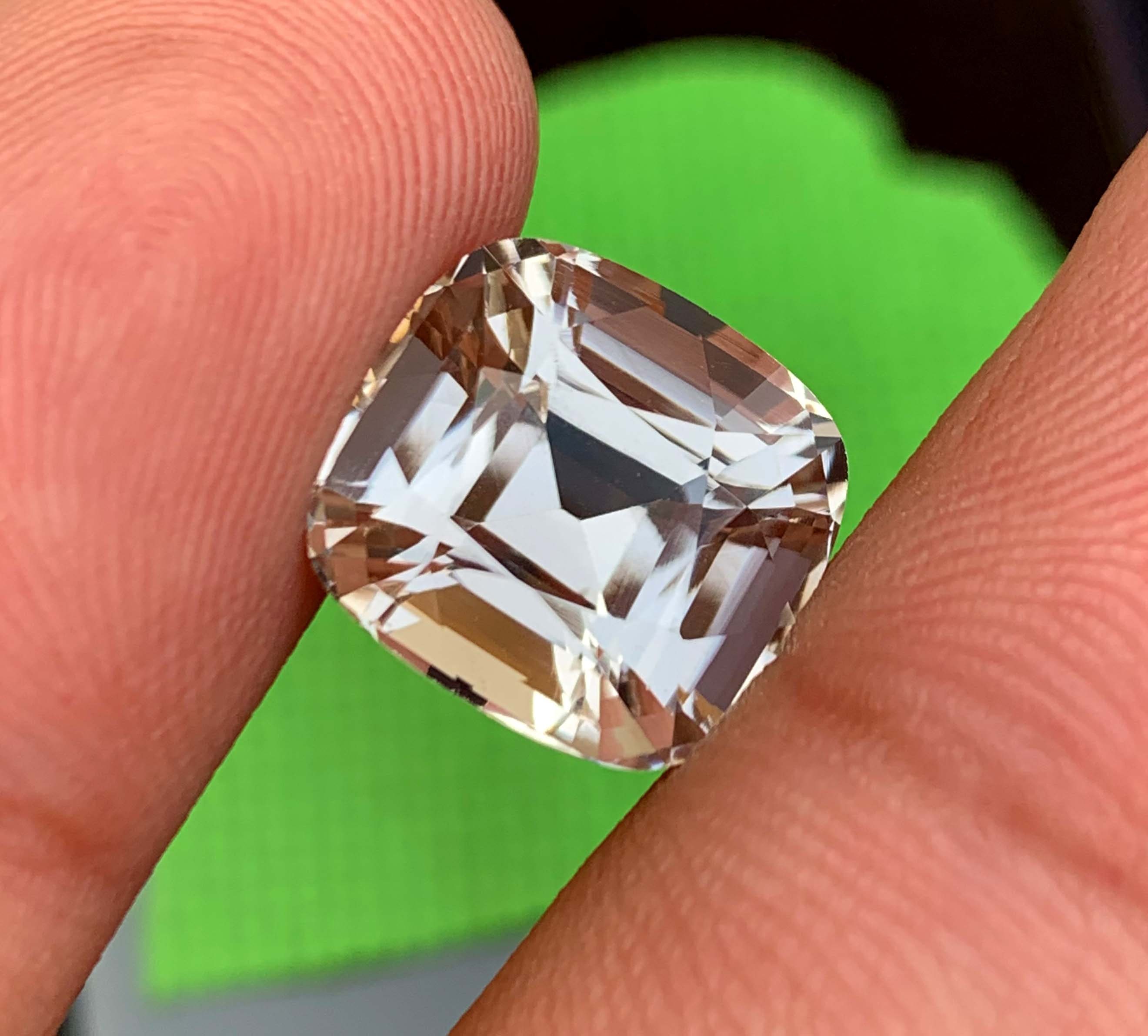 Natural Imperial Topaz Gemstone , Rich Color Natural Faceted Cushion ...