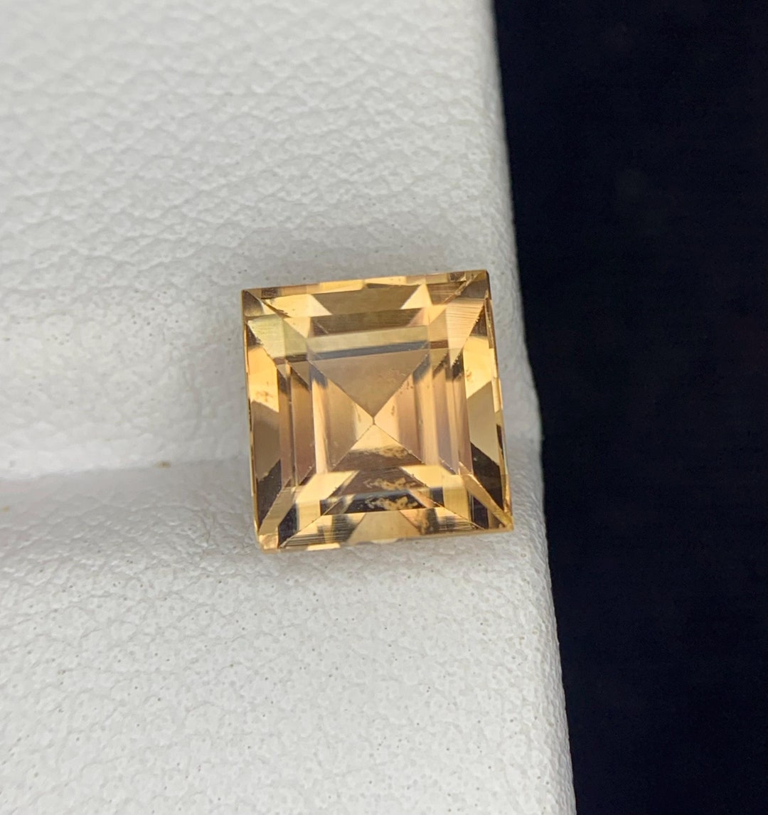 Natural Imperial Topaz Gemstone, Rich Color Faceted Asscher Cut for ...