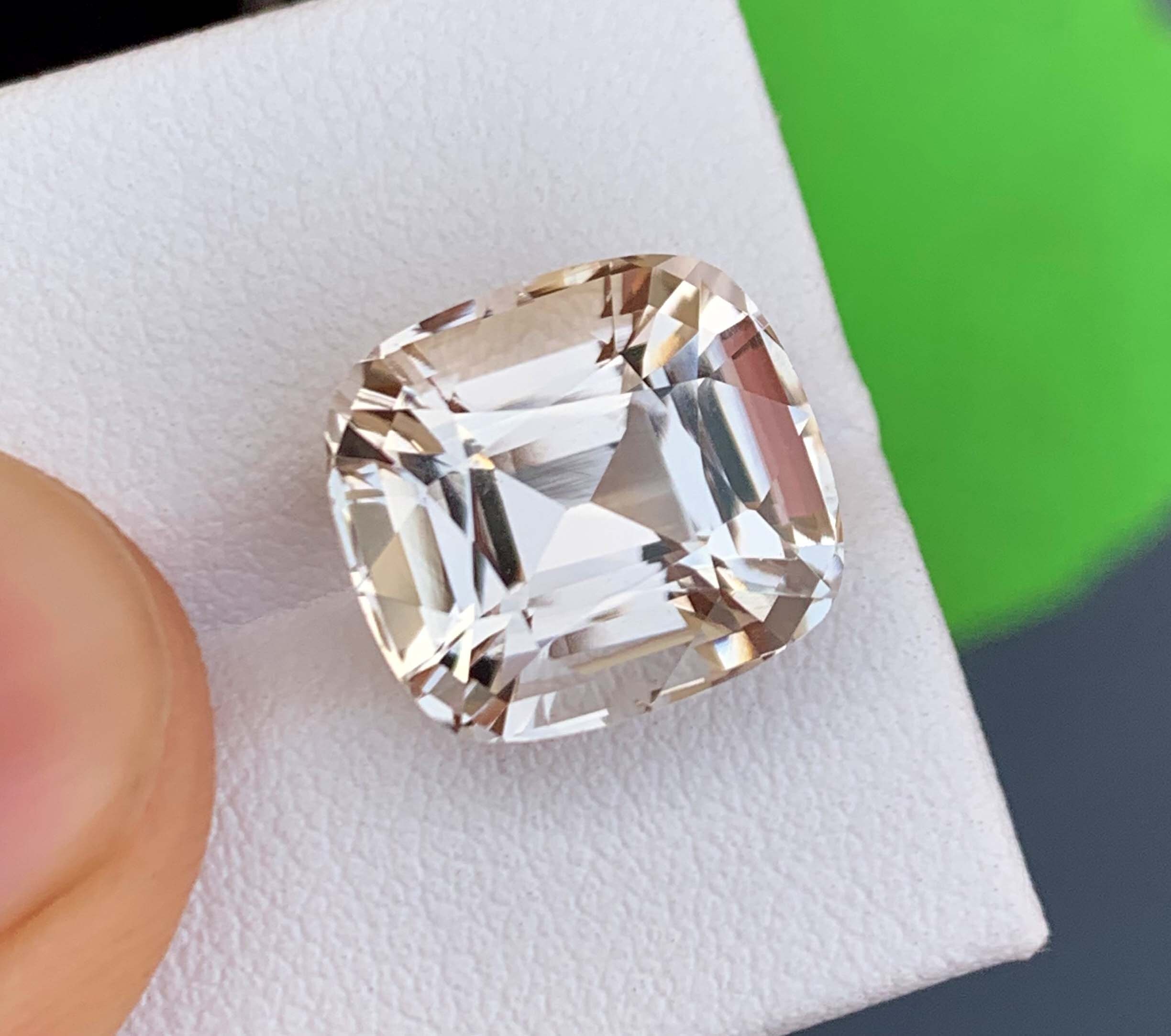 Natural Imperial Topaz Gemstone , Rich Color Natural Faceted Cushion ...