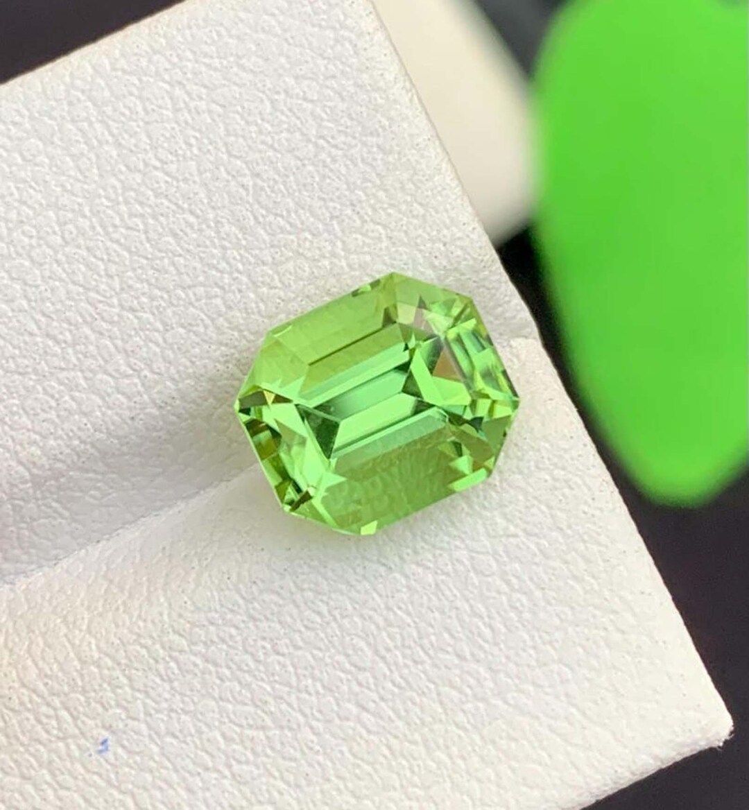 Natural Peridot Gemstones, Top Color Emerald Cut Peridot Loose Gemstone ...