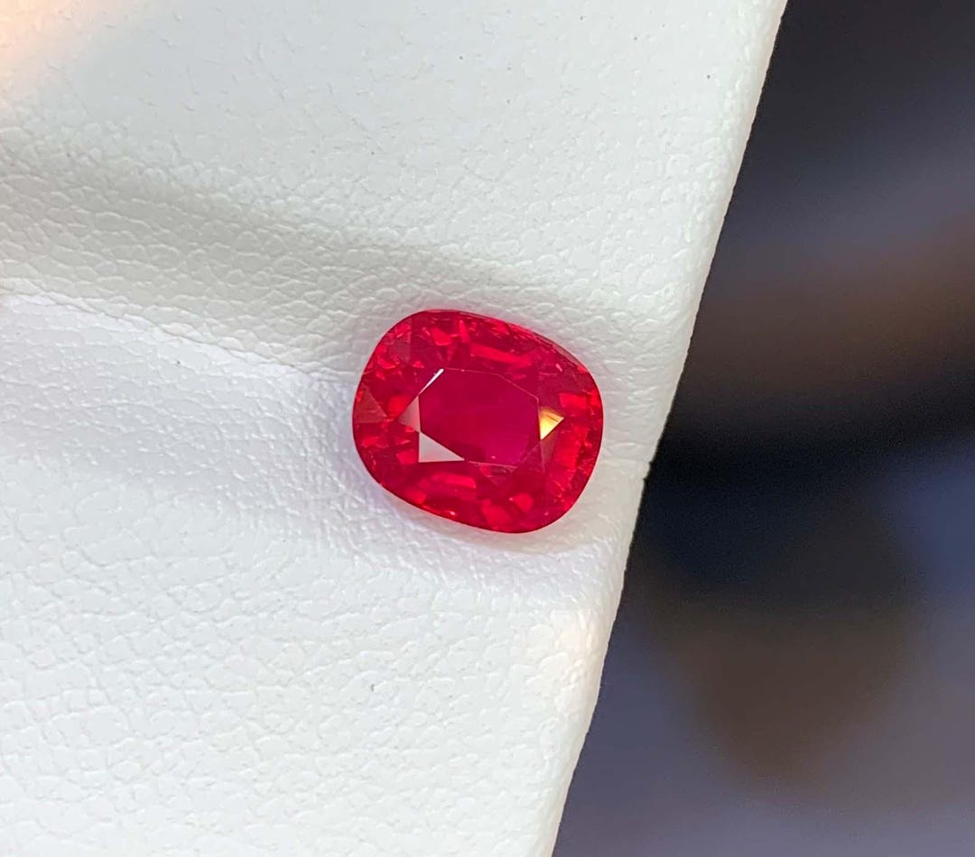 GRS Certified Pigeon Blood Natural Ruby Gemstone Cushion Cut Faceted ...