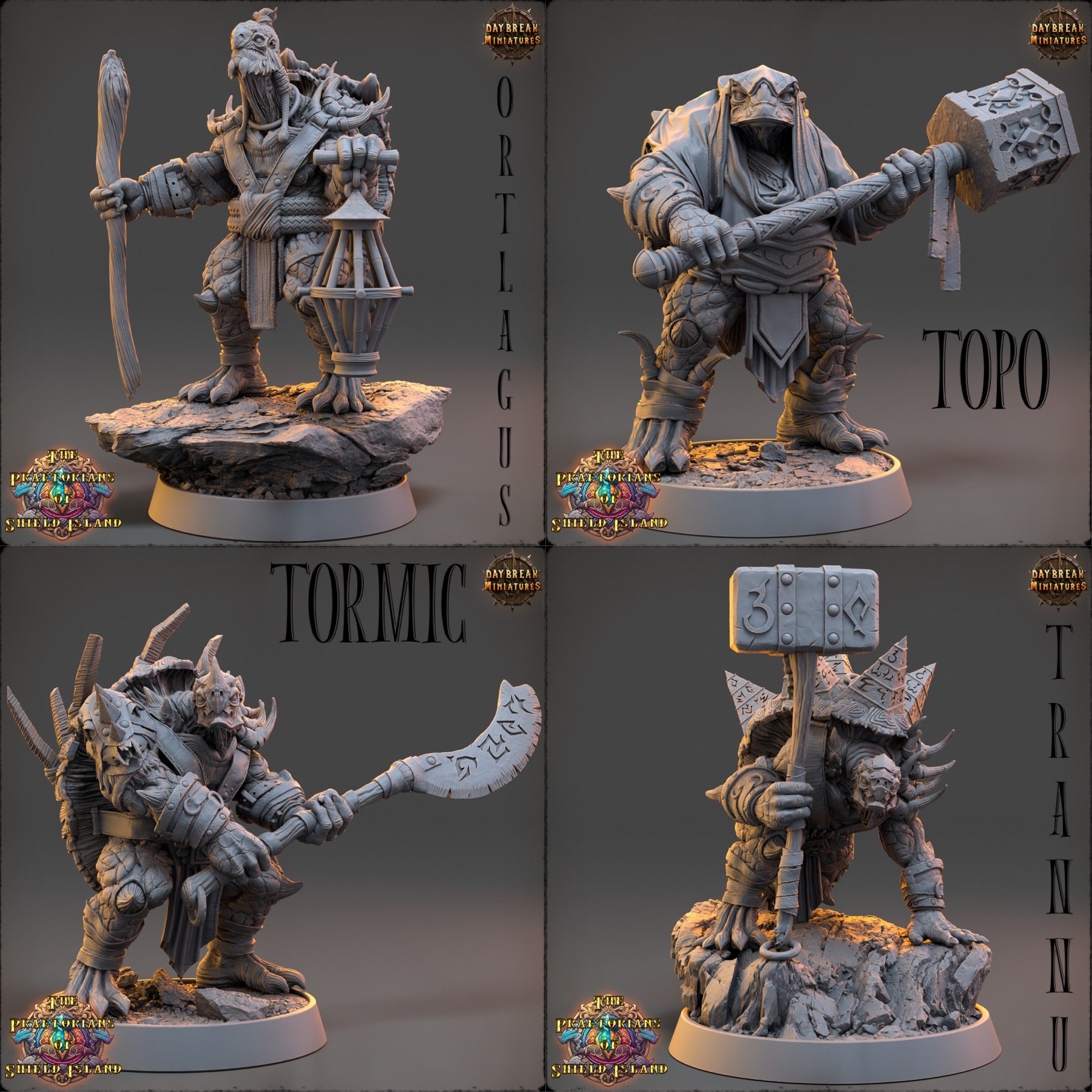 15 PC Praetorians of Shield / Turtle Miniatures / D&D / Tabletop RPG ...