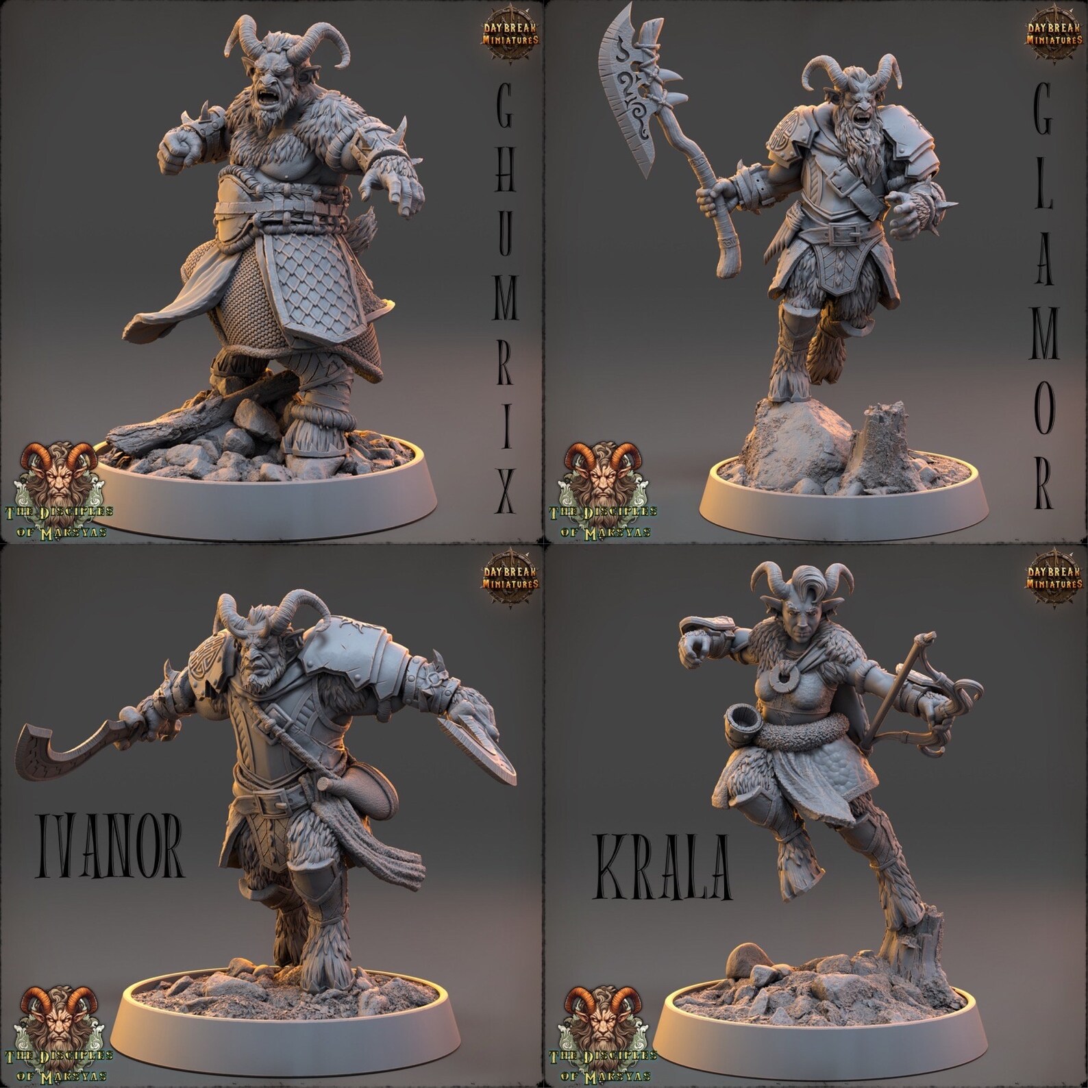 14 PC the Disciples of Marsyas / Satyr Miniatures / D&D / Tabletop RPG ...