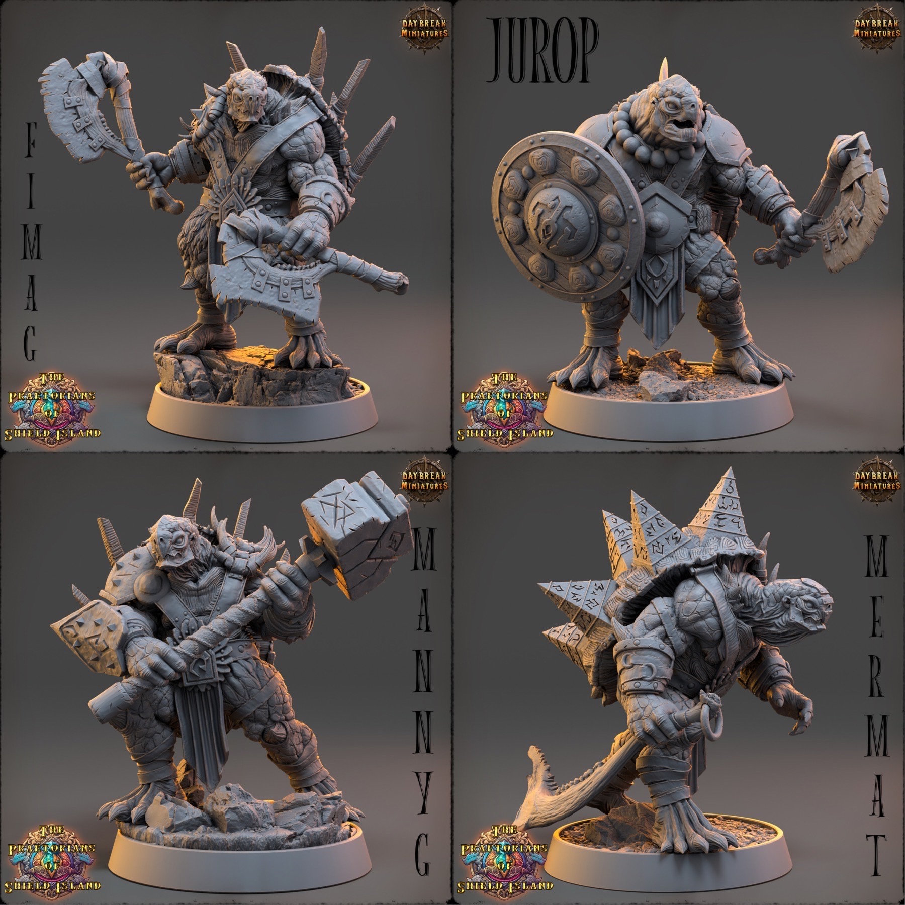 15 PC Praetorians of Shield / Turtle Miniatures / D&D / Tabletop RPG ...