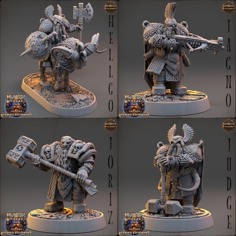 22 PC Deviant Dwarves of the Pandemonium / Dwarf Miniatures / D&D ...